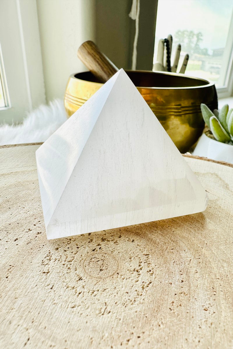 Selenite Pyramid - Medium | Kylee's Crystals