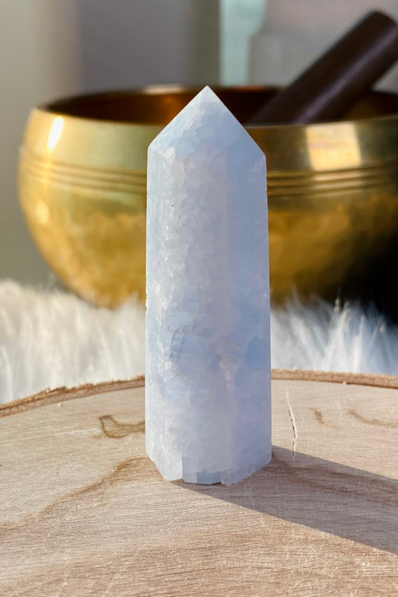 Blue Calcite Tower | Kylee's Crystals