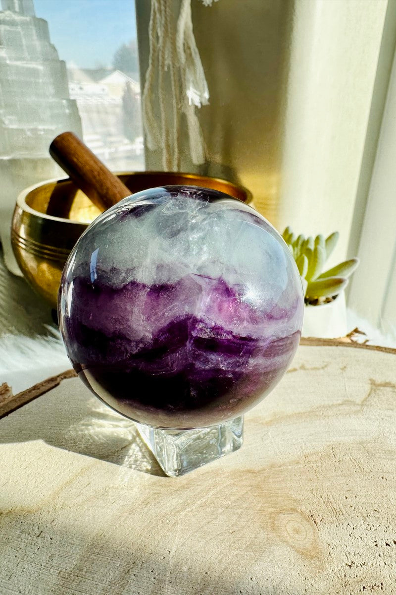 Magenta Blue Fluorite Sphere | Kylee's Crystals