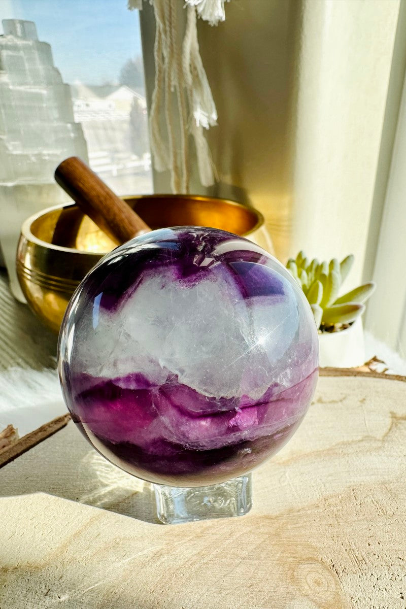 Magenta Blue Fluorite Sphere | Kylee's Crystals