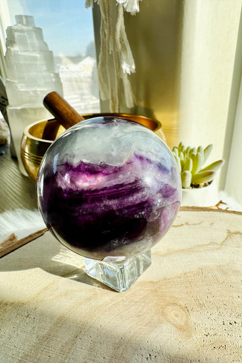 Magenta Blue Fluorite Sphere | Kylee's Crystals